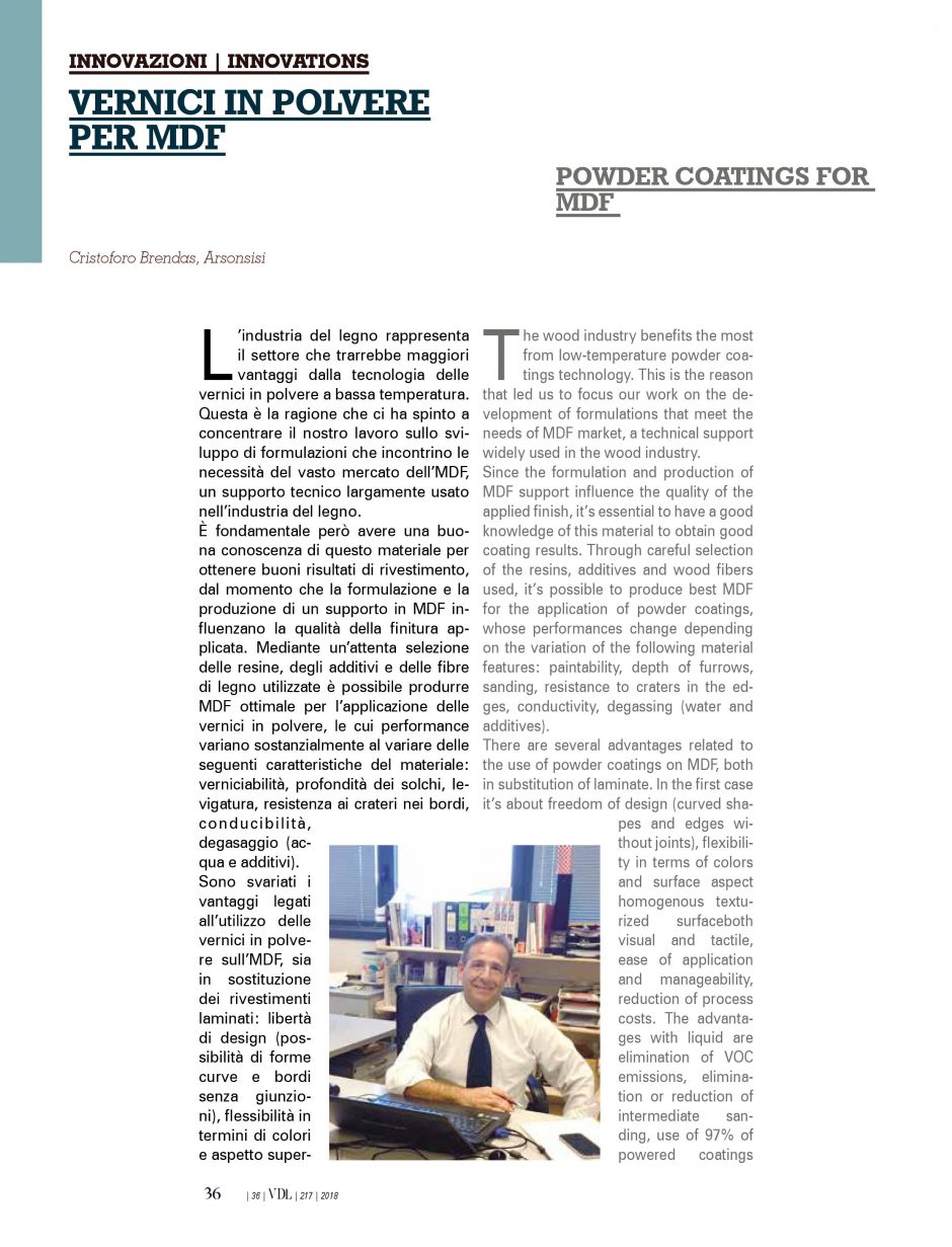Powder coatings for MDF - ARSONSISI
